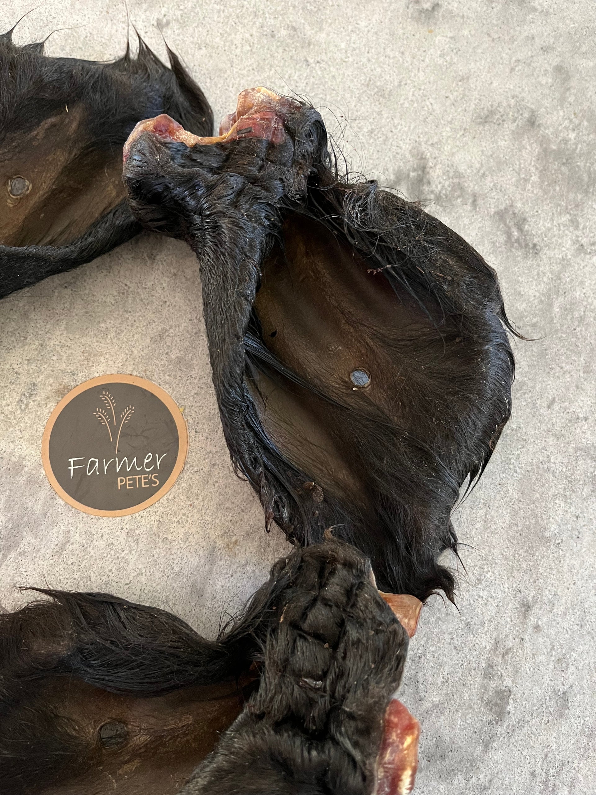 Beef Ears Dog treat Chews (fur on) | Beef Ear Dog Snacks – Farmer Pete's