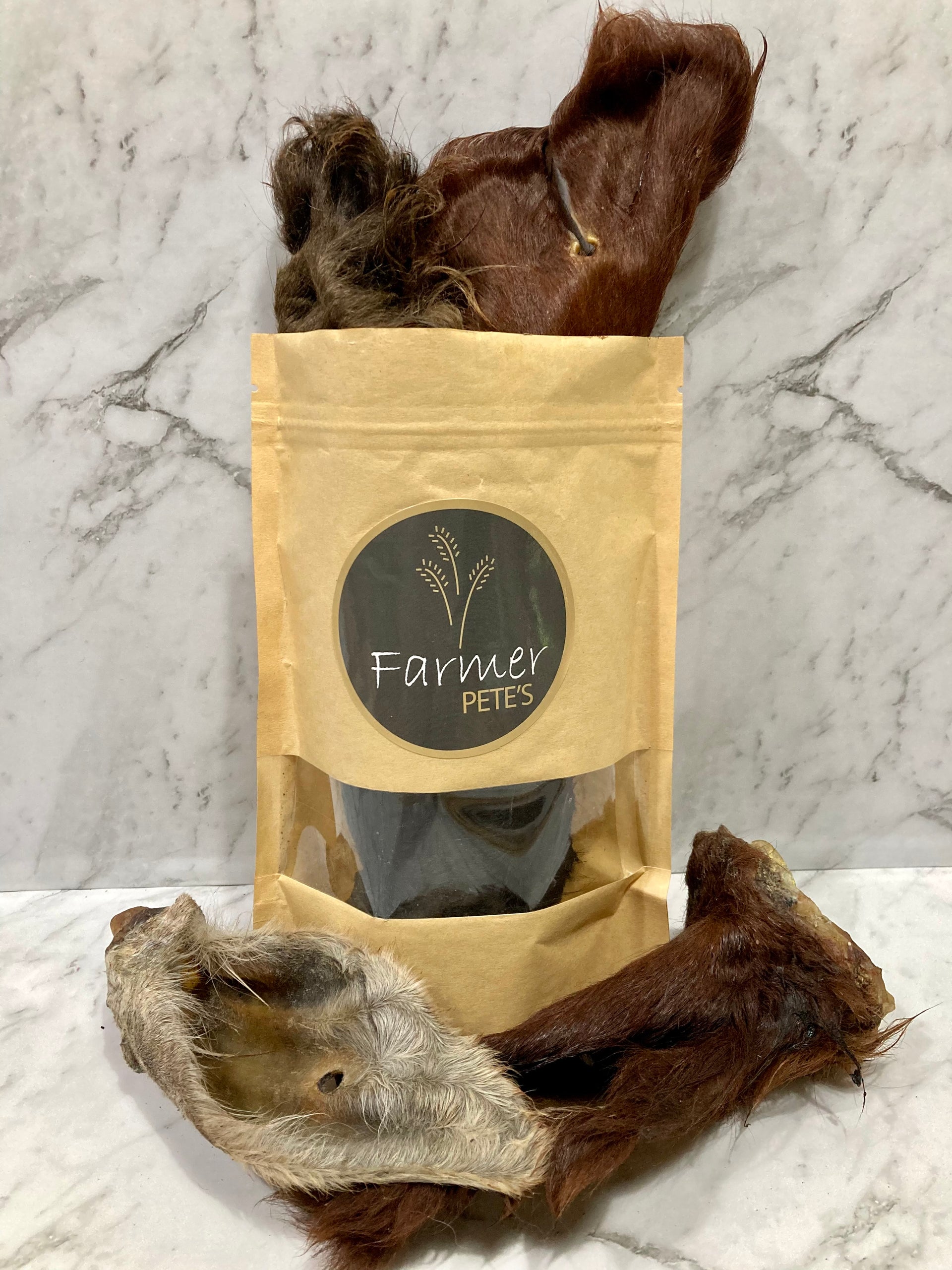 Beef Ears Dog treat Chews (fur on) | Beef Ear Dog Snacks – Farmer Pete's