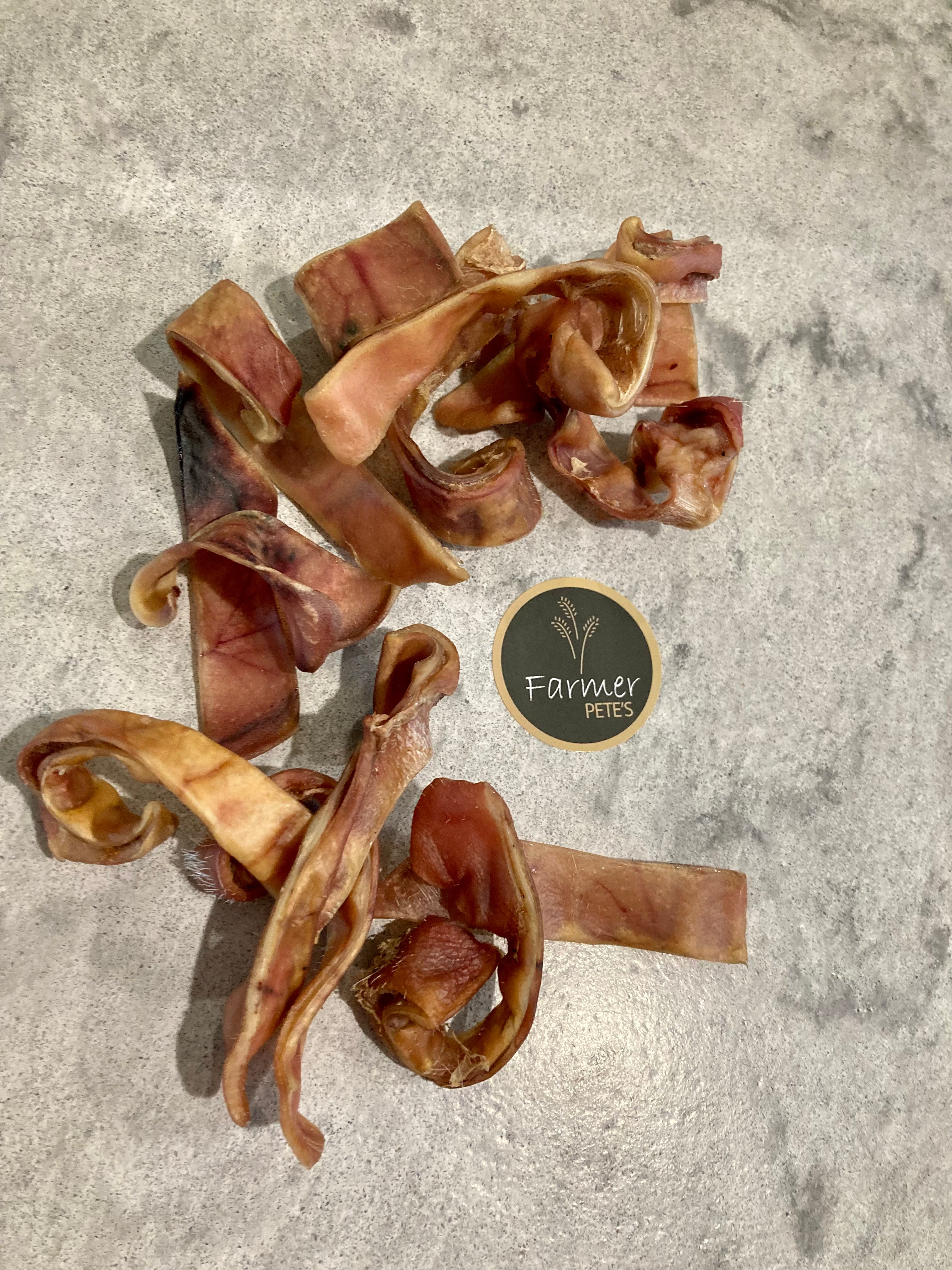 Delicious Pigs Ear Strips for Dogs Chewy Treats (Small+Large) – Farmer ...